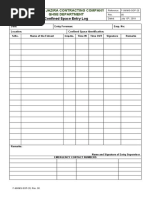 Confined Space Entry Log Sheet 2019 | PDF