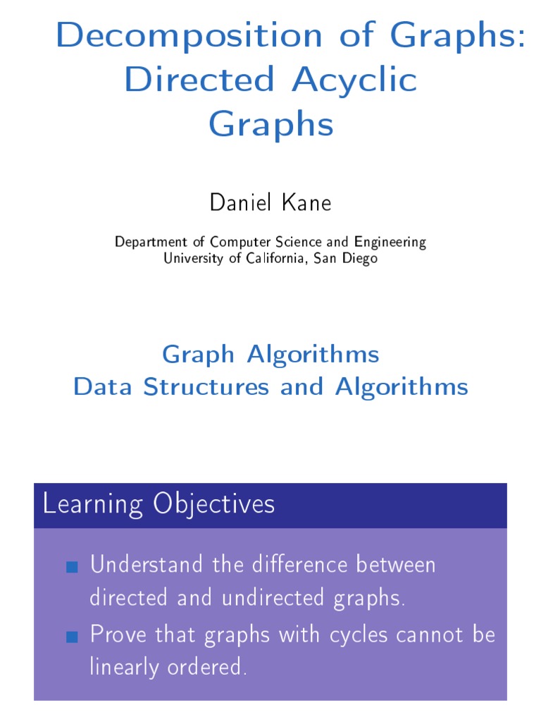 Daniel Kane: Graph Algorithms Data Structures and Algorithms | PDF