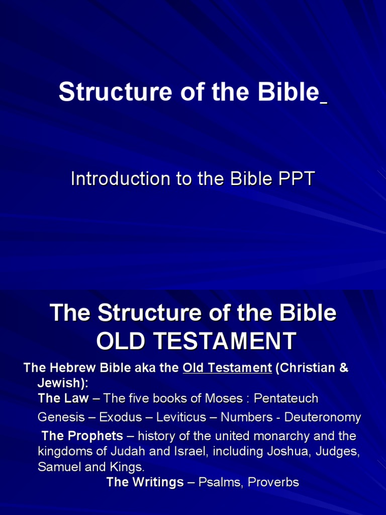 Sturcture of The Bible | PDF | Bible | Biblical Canon
