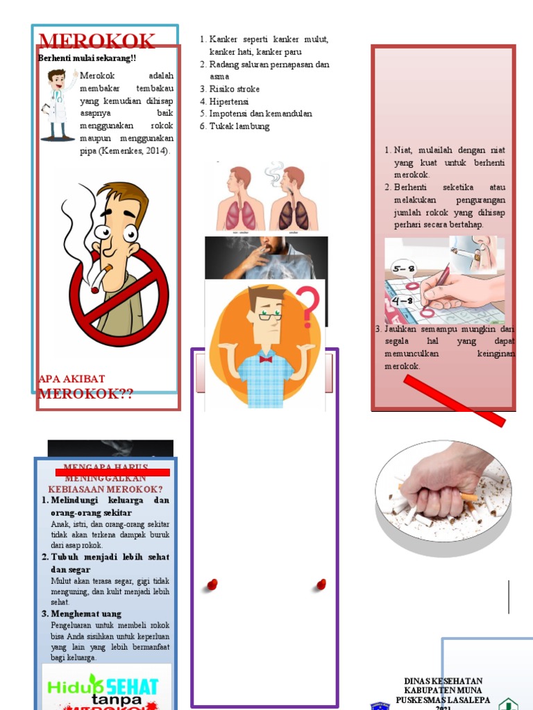Leaflet Bahaya Dan Cara Berhenti Merokok | PDF