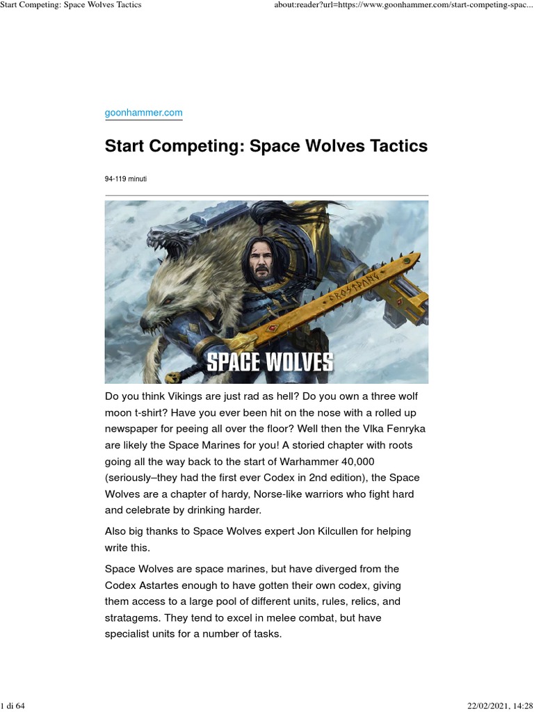 Start Competing - Space Wolves Tactics | PDF | Military Tactics | Infantry