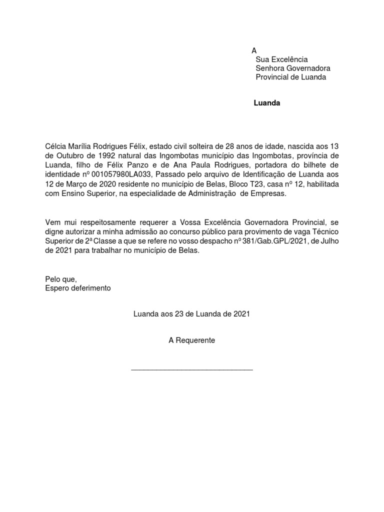 Requerimento Concurso Publico Usar | PDF