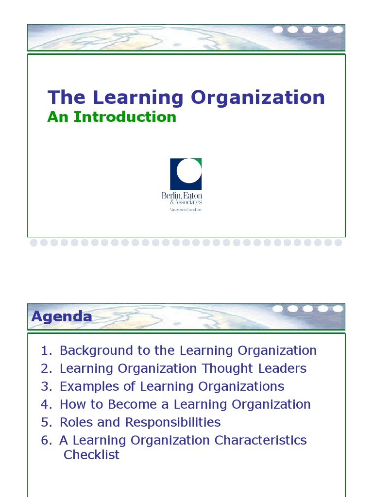 The Learning Organization: An Introduction | PDF | Learning | Leadership
