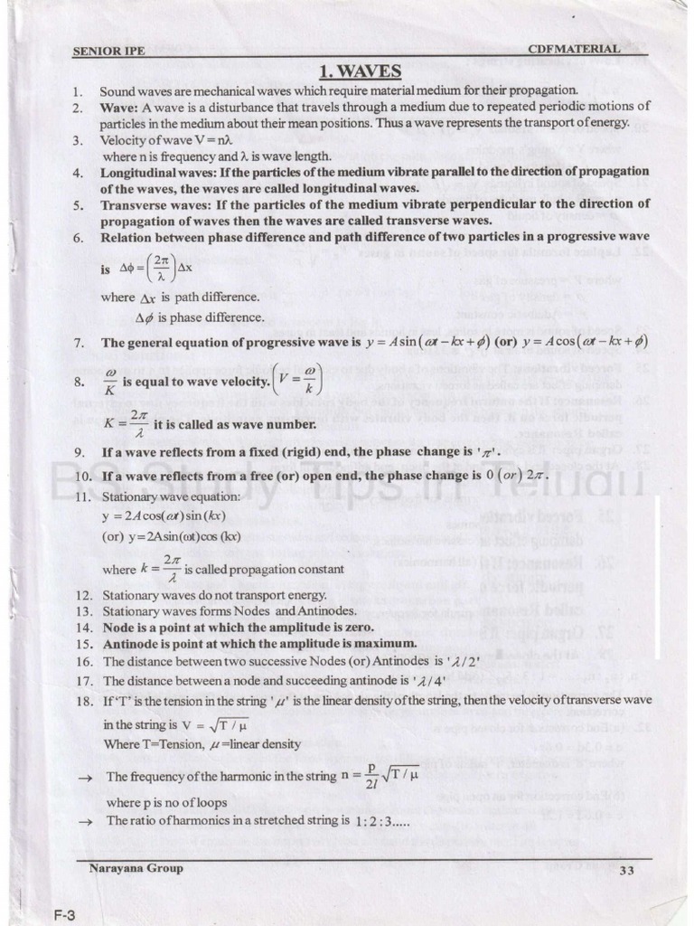 Physics 2nd Year CDF Material | PDF