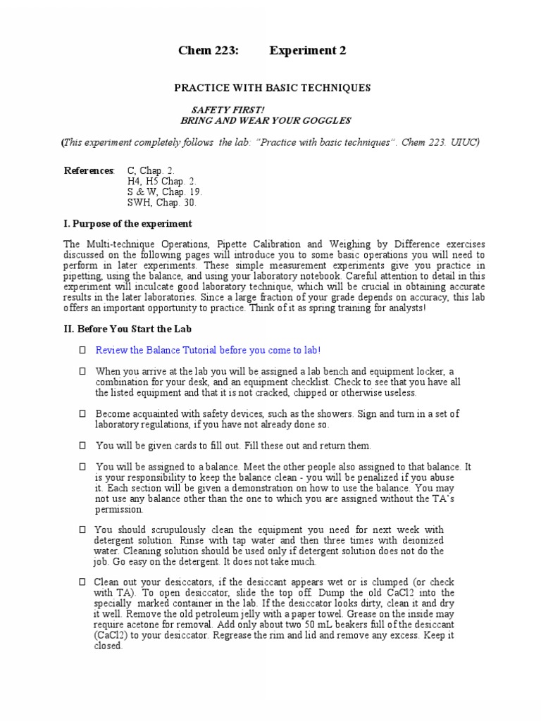 2 - Lab 2-Basic Techniques | PDF | Chemistry | Nature
