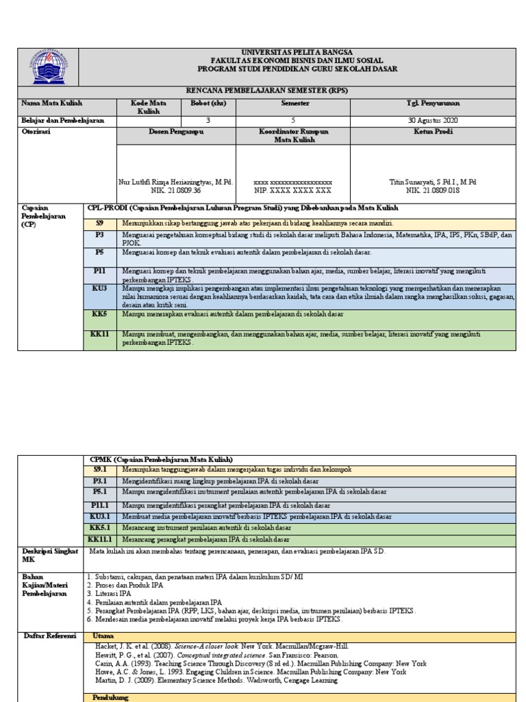 Rppembelajaran Ipa | PDF