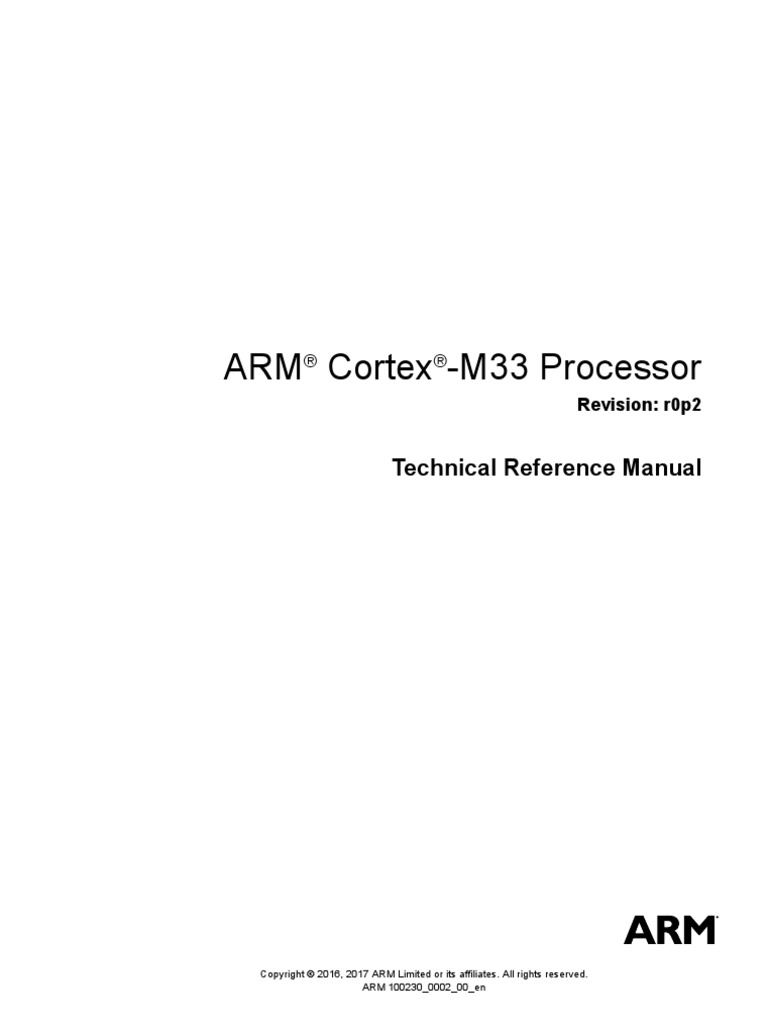 ARM Cortex - M33 Processor: Technical Reference Manual | PDF | Arm ...
