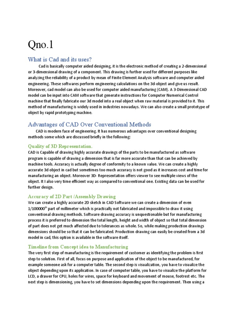 What Is Cad and Its Uses?: Quality of 3D Representation | PDF ...