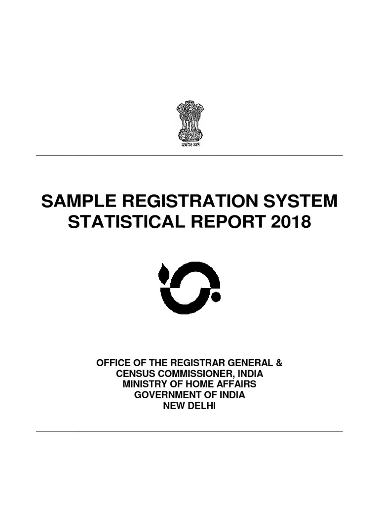 SRS Statistical Report 2018 | PDF | Total Fertility Rate | Infant Mortality