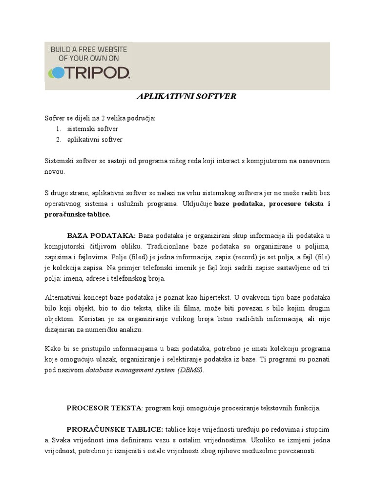 Aplikativni Softver | PDF
