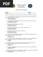 PE 12 - ARNIS - Midterm Exam | PDF | Hobbies | Philippines