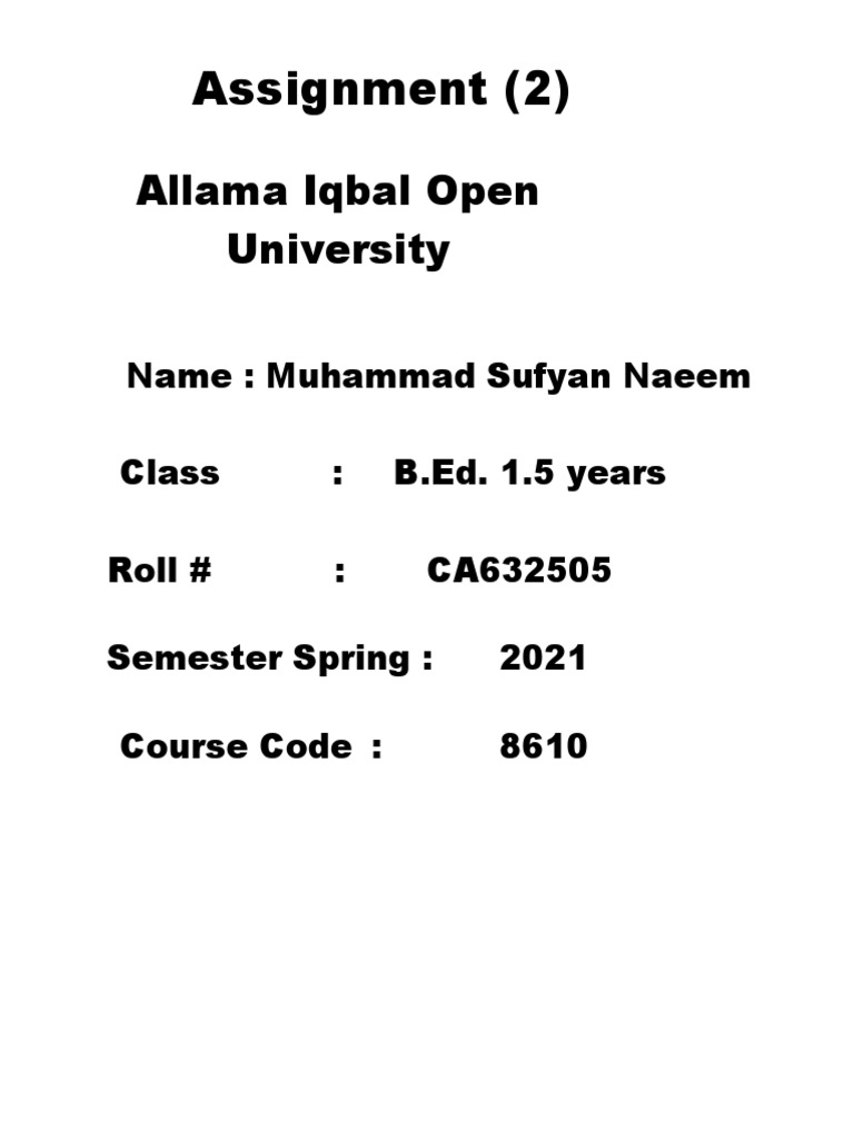 Assignment (2) Code 8610-1 | PDF | Language Development | Emotions