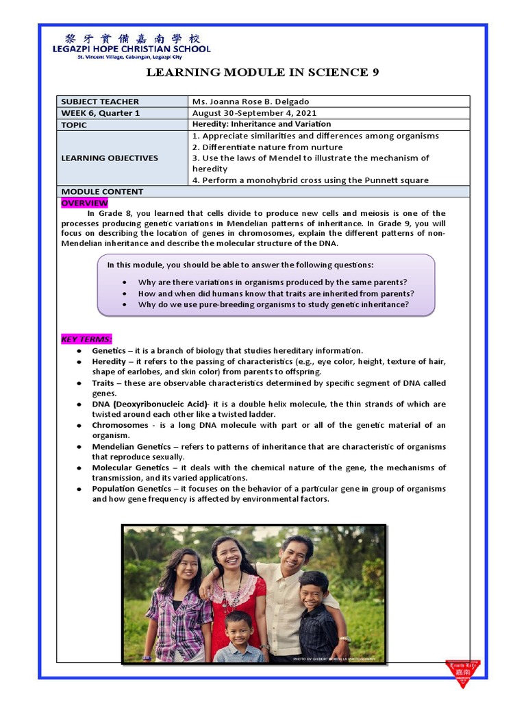 Learning Module on Heredity and Genetics | PDF | Heredity | Genetics