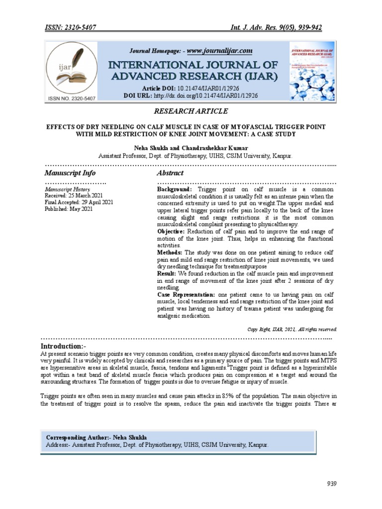 Dry Needling for Calf Muscle Pain Relief | PDF | Myofascial Trigger ...