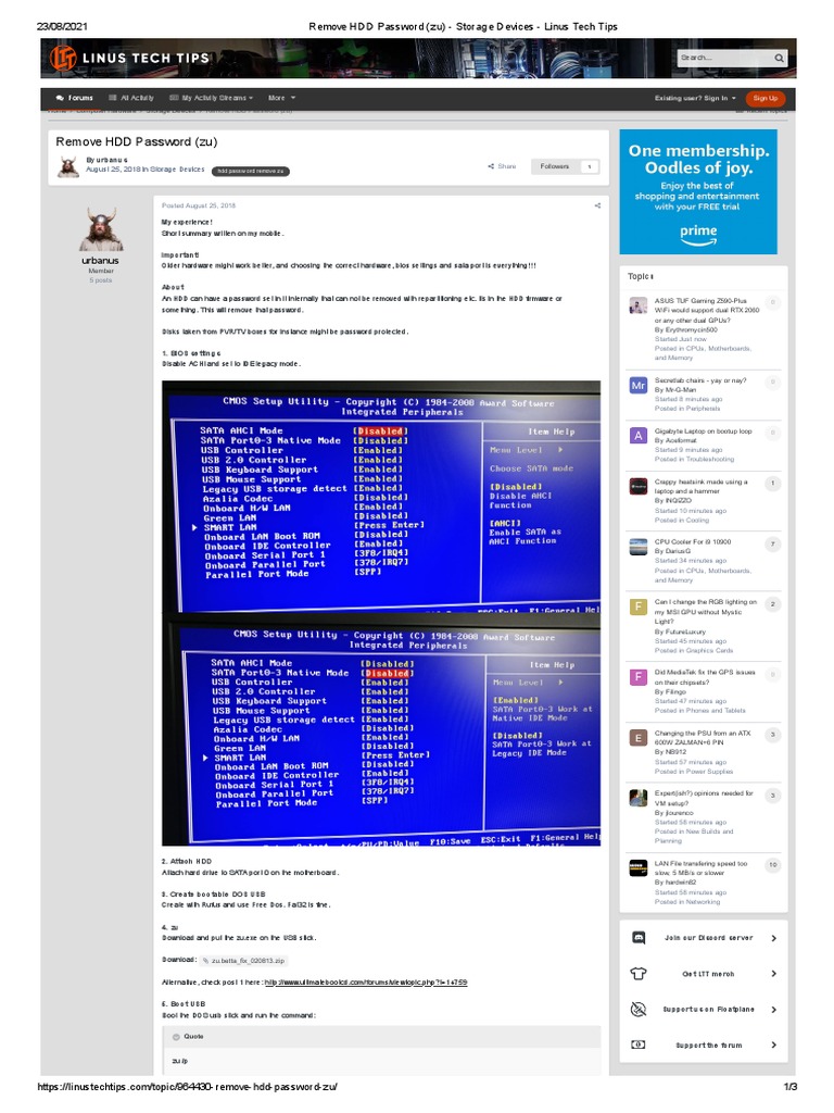Remove HDD Password (Zu) - Storage Devices - Linus Tech Tips | PDF ...