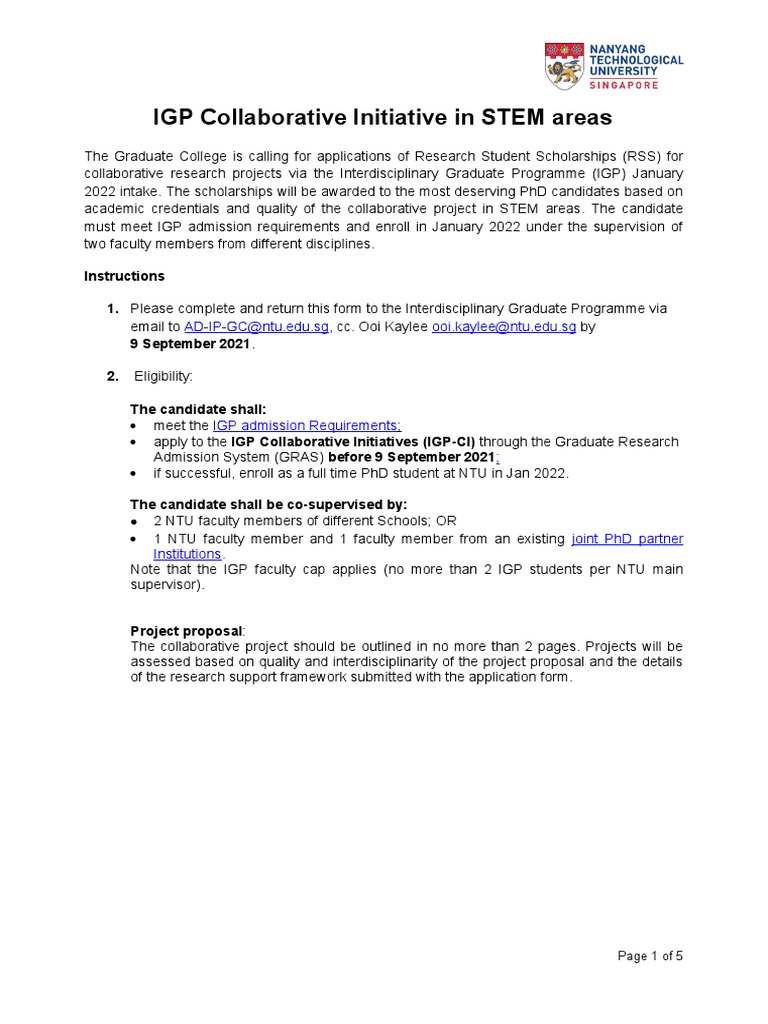 Application Form-IGP CI | PDF | Graduate Record Examinations | Doctor Of Philosophy