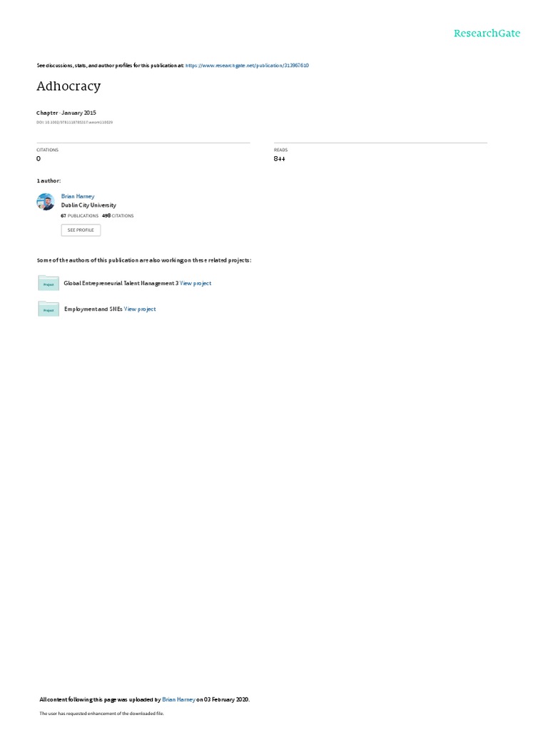 Adhocracy: January 2015 | PDF | Organizational Structure | Expert