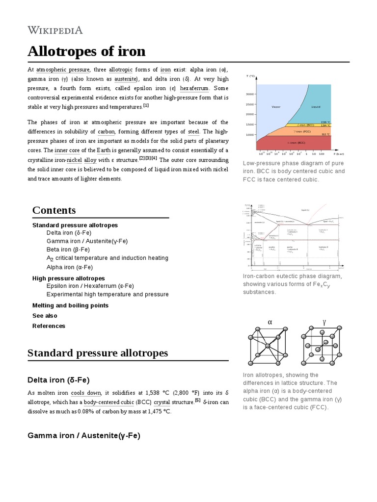 Allotropes of Iron | PDF | Chemistry | Iron