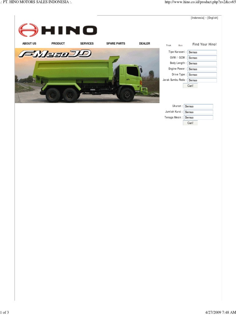 About Us Product Services Spare Parts Dealer: Find Your Hino! | PDF ...