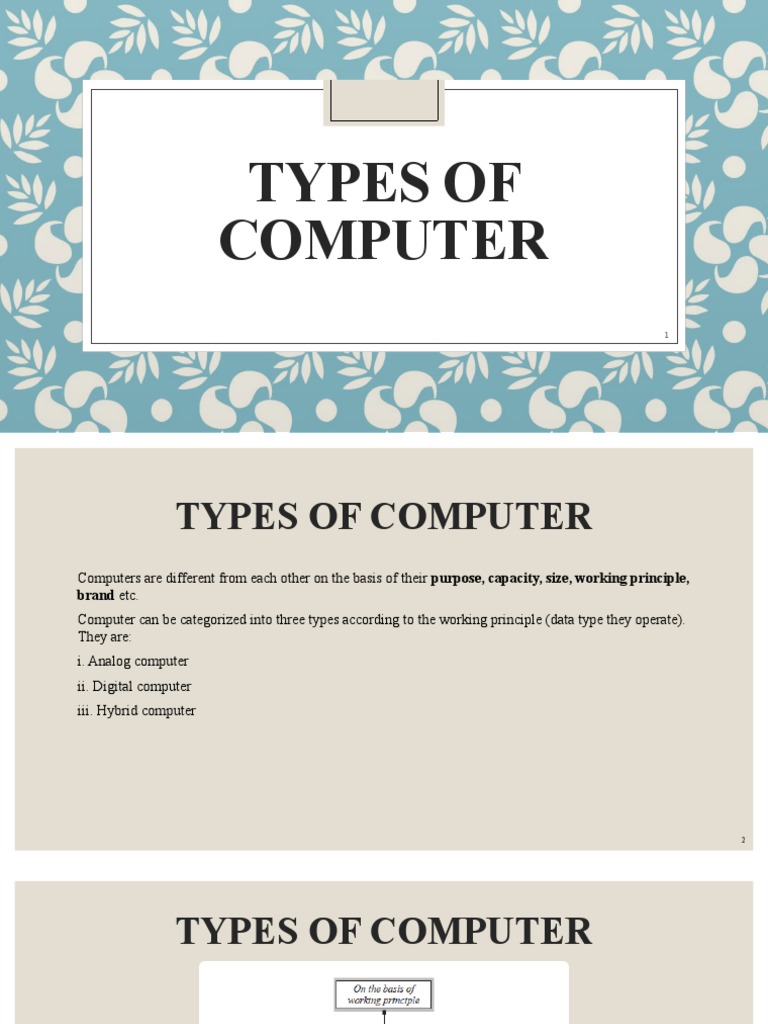 Types of Computer | PDF | Microcomputers | Personal Computers