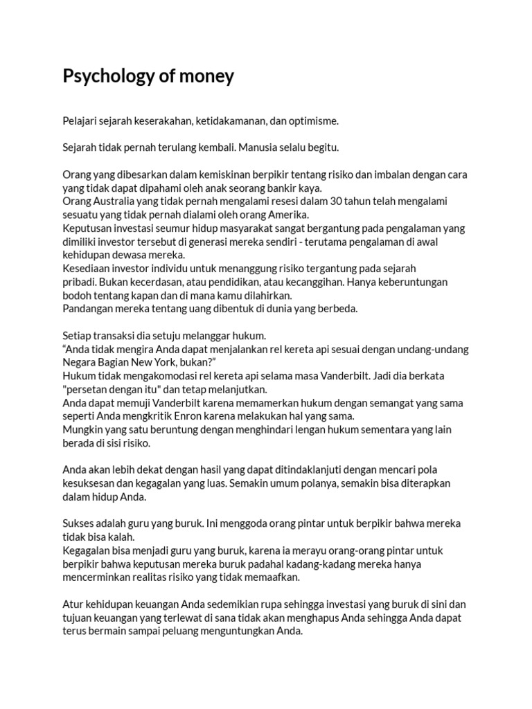 Psychology of Money | PDF