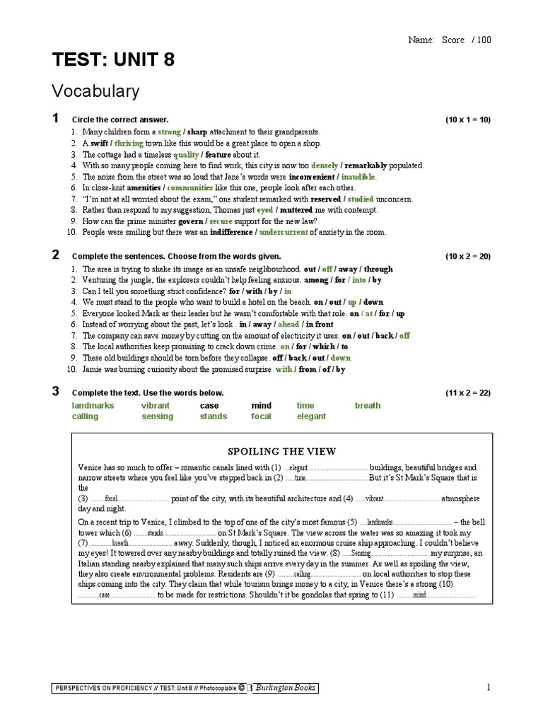 Perspectives TRM Test U8 20656 | PDF