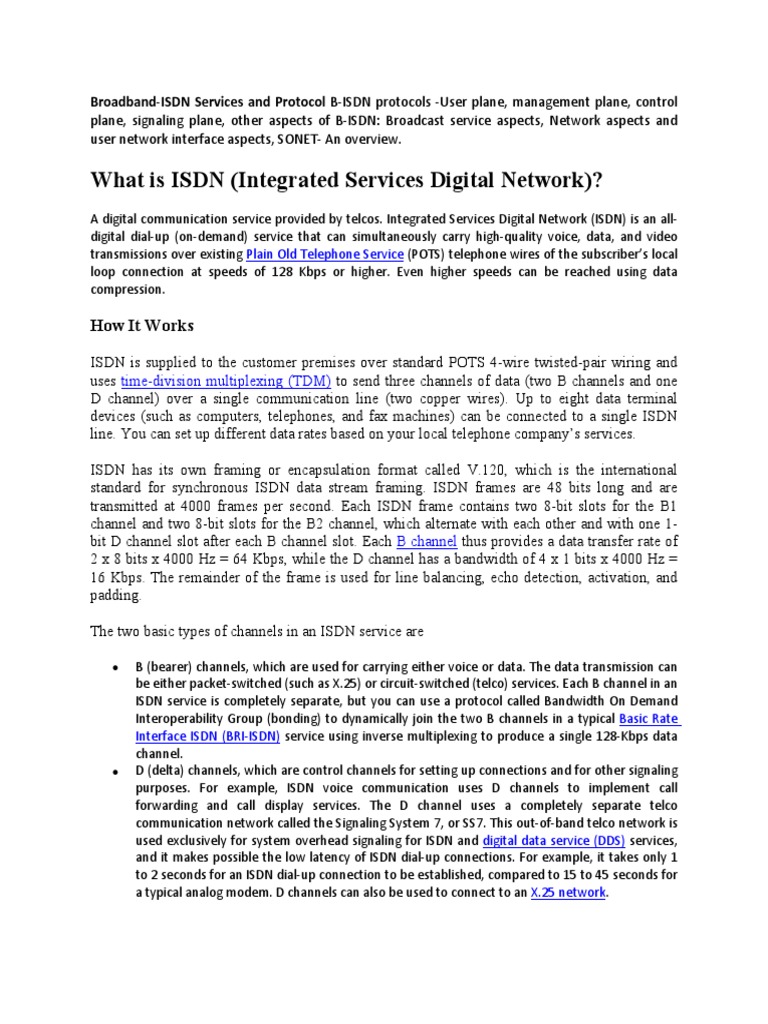 What Is ISDN (Integrated Services Digital Network) ?: How It Works ...