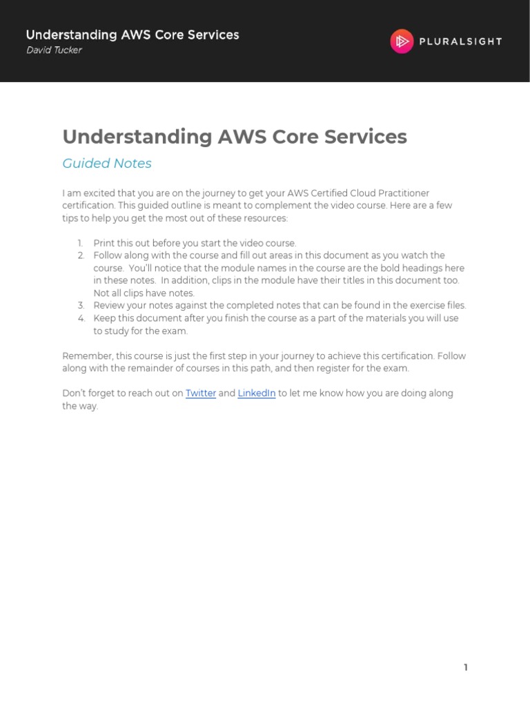 Understanding AWS Core Services - Guided Notes | PDF | Amazon Web ...