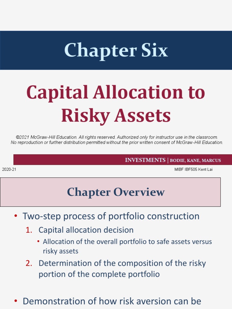 Chapter Six: Capital Allocation To Risky Assets | PDF | Risk Aversion | Asset Allocation
