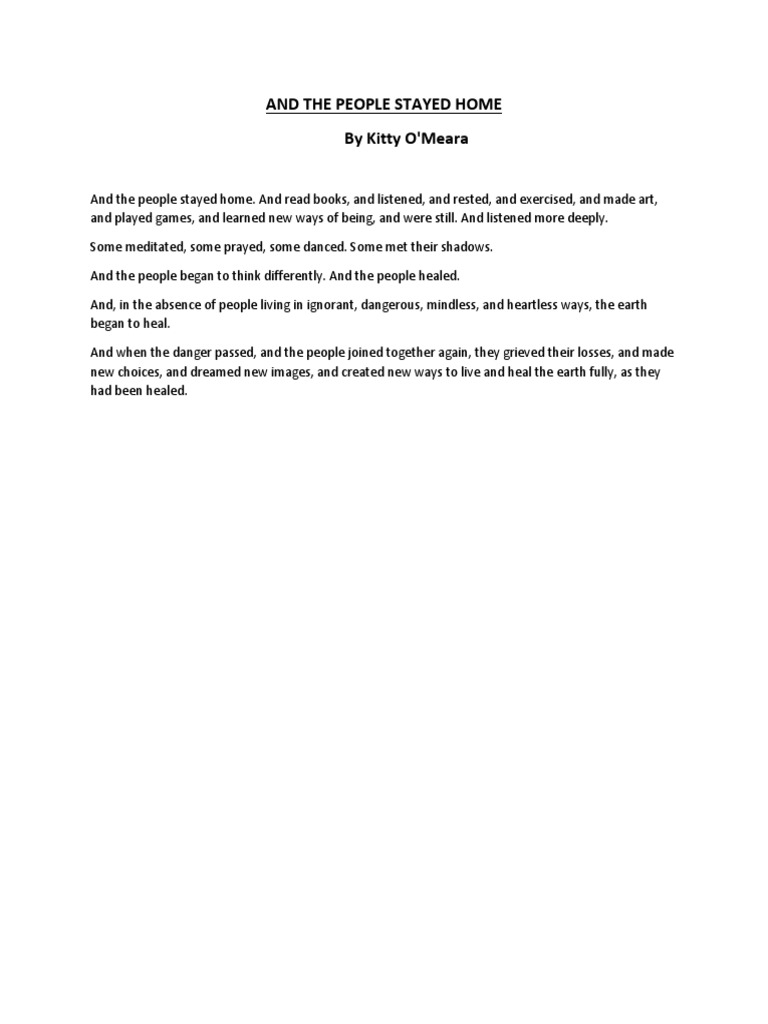 And The People Stayed Home | PDF