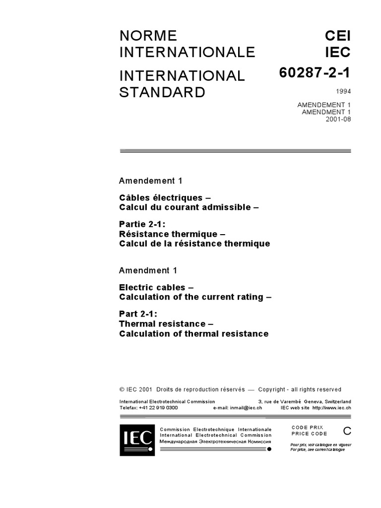 Iec 60287 2 1 Amd1 de | PDF | Commission électrotechnique internationale | Métrologie