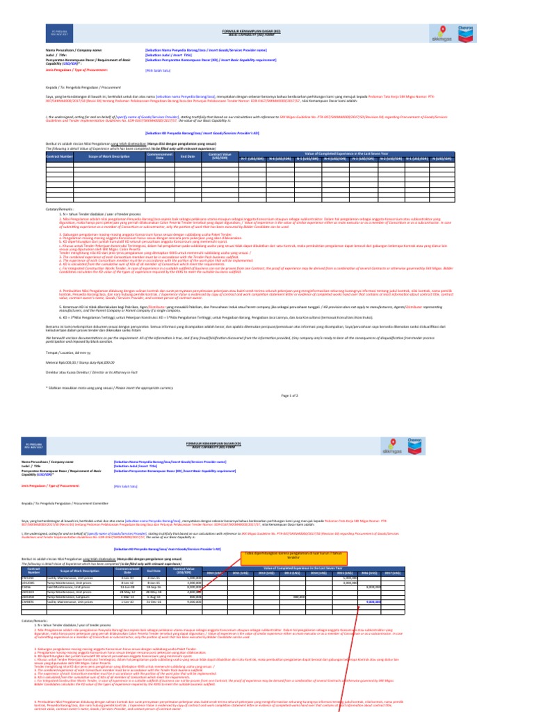 Form Kemampuan Dasar KD | PDF