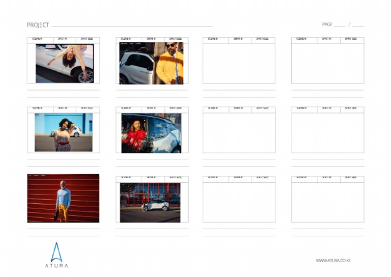 A4 Storyboard Template - 12-Panel - Landscape - StudioBinder | PDF