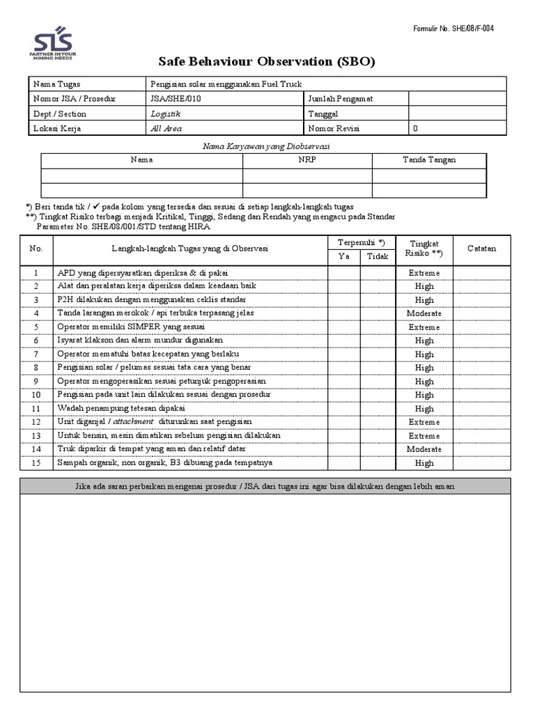 SBO Pengisian Fuel FT | PDF