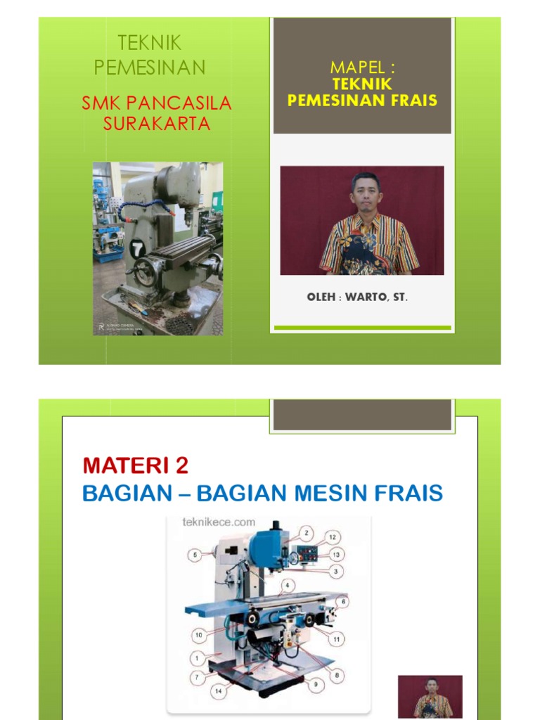 Bagian-Bagian Mesin Frais dan Fungsinya | PDF