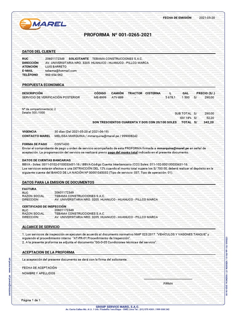 Proforma 001-0265-2021 | PDF | Tanques | Vehículos