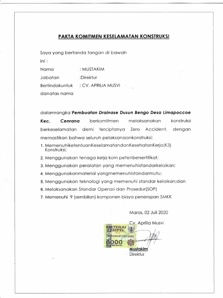 RKK CV Aprilia Drainase Bengo | PDF | Bisnis | Teknologi & Rekayasa