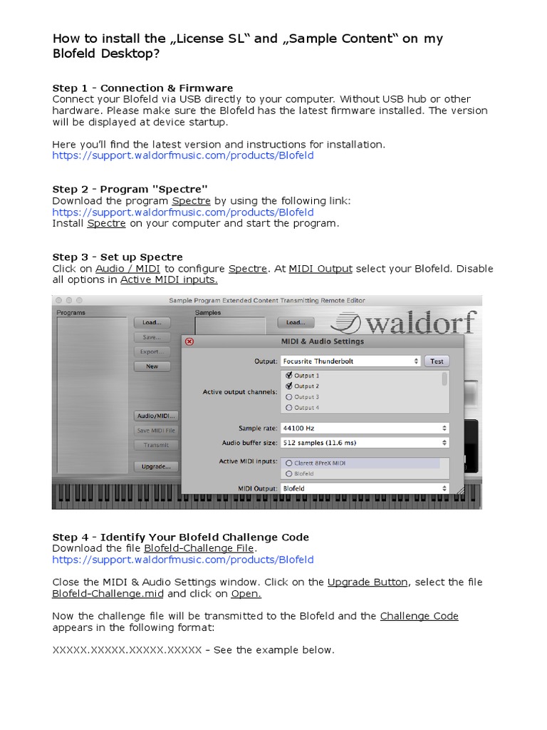 How To Install The License SL" and Sample Content" On My Blofeld Desktop? | PDF | Usb | Booting