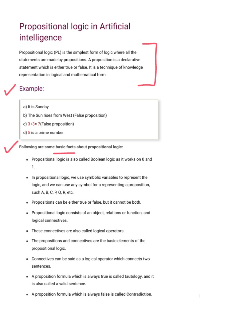 Propositional Logic in Artificial Intelligence | Download Free PDF ...