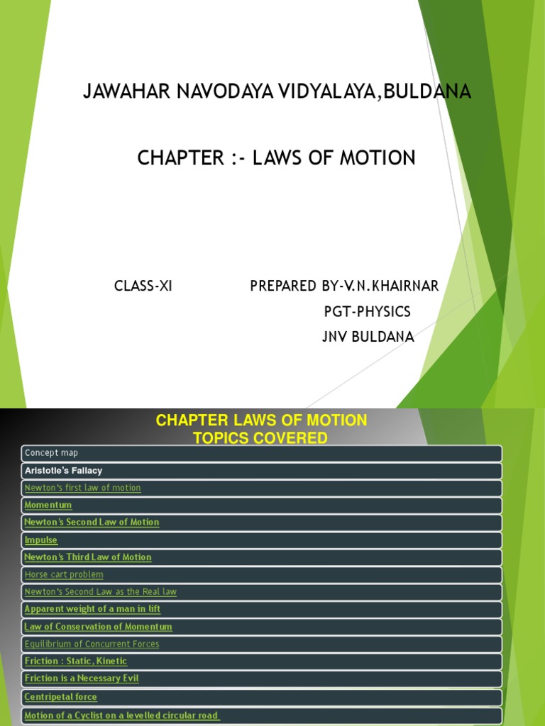 CLASS XI Laws of Motion | PDF | Force | Friction