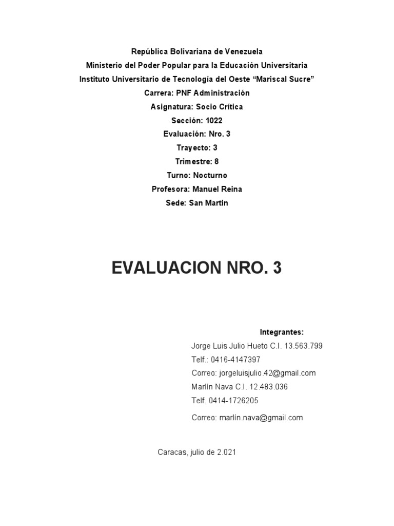 Evaluacion Nro. 3 | PDF | Política | Ley constitucional