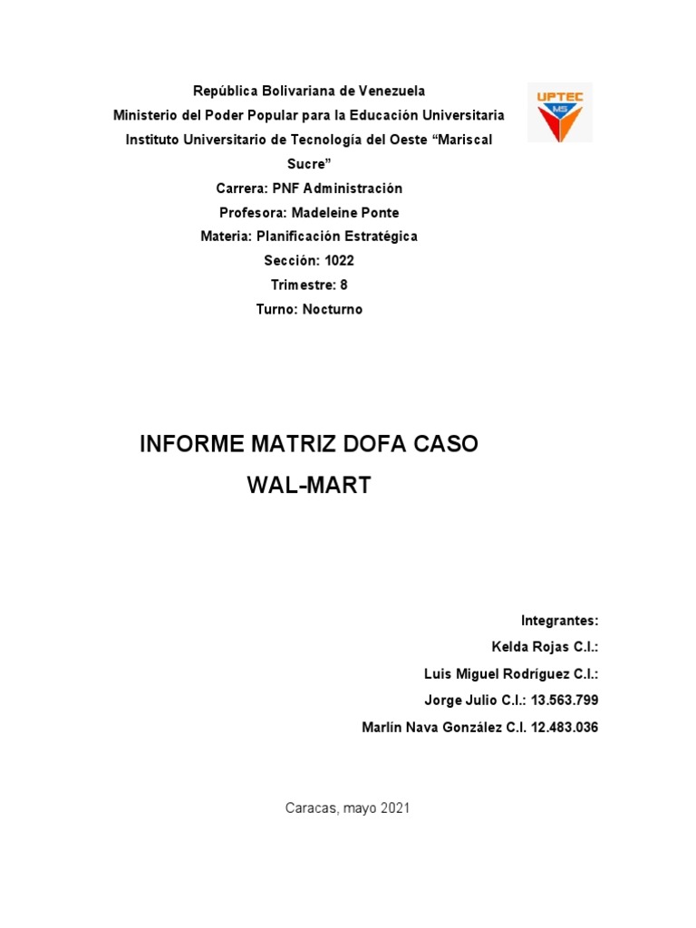 Informe Matriz Dofa | PDF