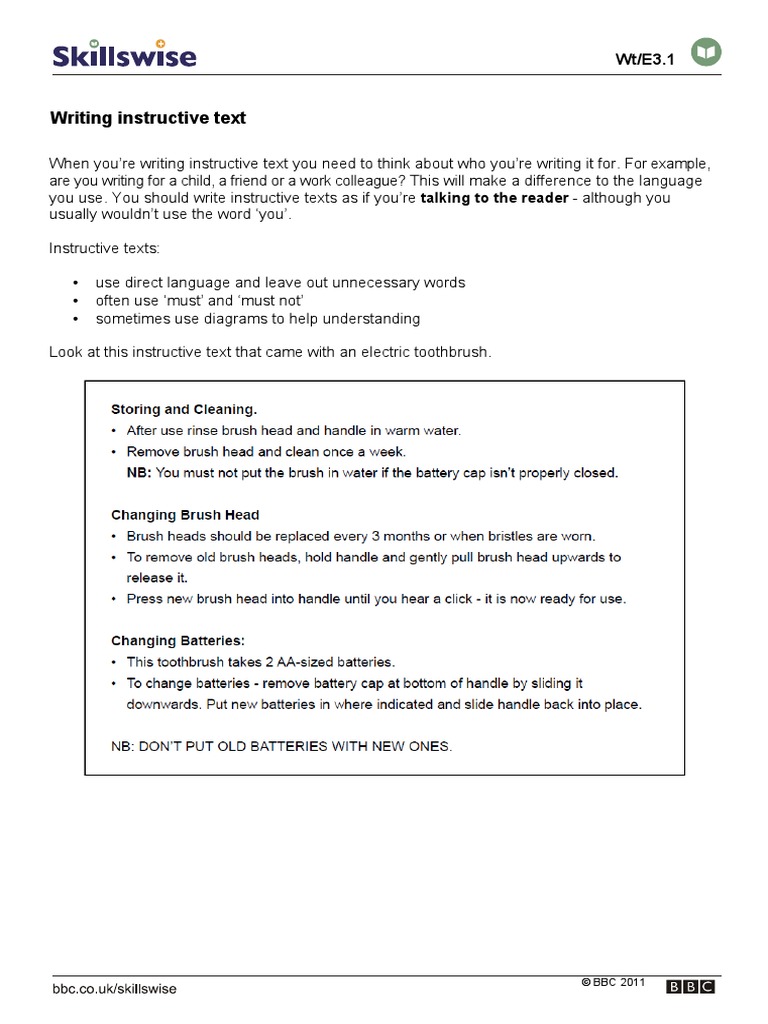 Writing An Instructive Text | PDF