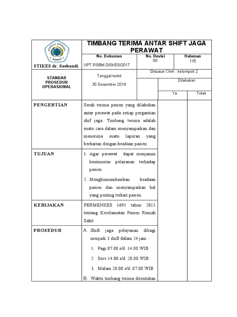 Sop Timbang Terima | PDF