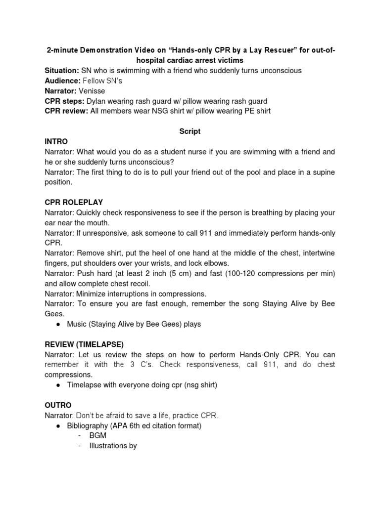 Script - BLS Video | PDF | Self-Improvement | Wellness