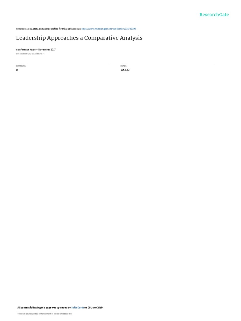 Leadership Approaches A Comparative Analysis | PDF | Leadership ...