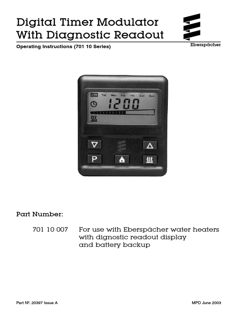 Digital Timer Modulator With Diagnostic Readout: Operating Instructions ...