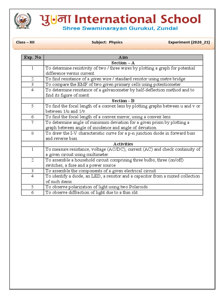 Physics Experiments on Resistance and EMF | PDF | P–N Junction ...