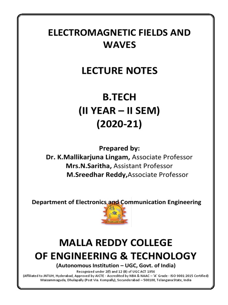 Electromagnetic Fields and Waves | PDF | Electric Field | Electrical ...