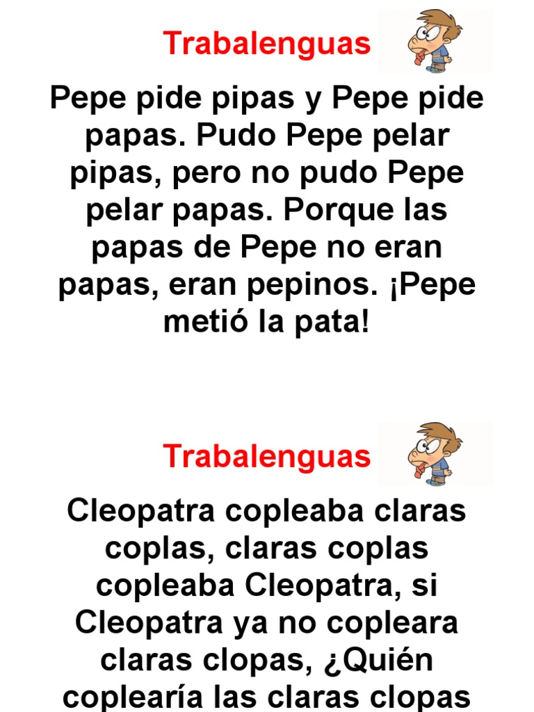 Una colección de trabalenguas en español que desafían la pronunciación ...